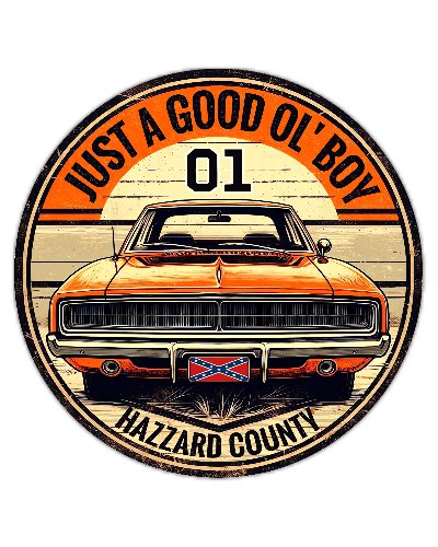 Just a Good Ol' Boy Dukes of Hazzard General Lee round magnet