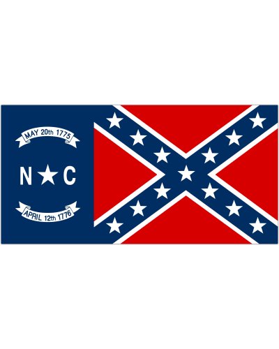 North Carolina Confederate large bumper sticker