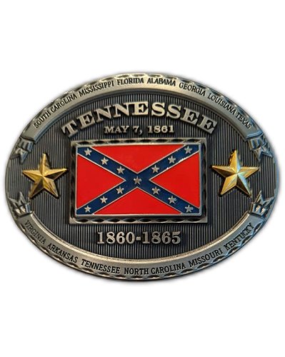 Tennessee Secession Confederate Battle Flag oval belt buckle
